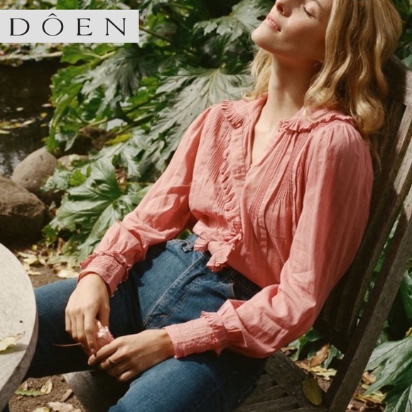 Doen | Tops | Doen Desert Rose Dilly Top Light Blush Pink Ruffle ...
